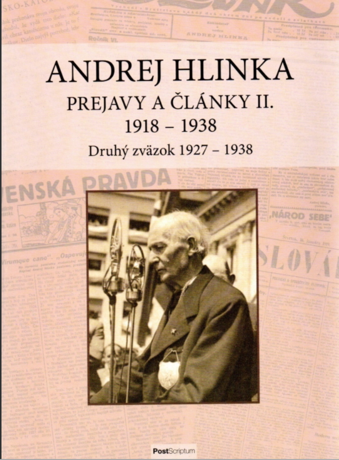 Andrej Hlinka: Prejavy a články II. 1918 - 1938. Druhý zväzok 1927 - 1938